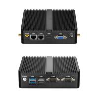 China Dual Ethernet Dual COM Industrial Fanless PC Windows 10 Linux Mini Desktop for sale