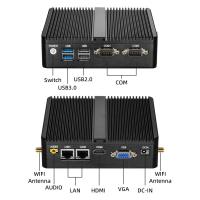 China Dual Ethernet Dual COM Industrial Fanless PC Windows 10 Linux Mini Desktop for sale