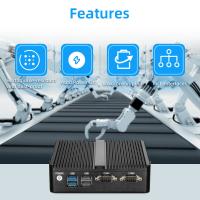 China Dual Ethernet Dual COM Industrial Fanless PC Windows 10 Linux Mini Desktop for sale