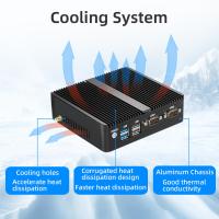 China Dual Ethernet Dual COM Industrial Fanless PC Windows 10 Linux Mini Desktop for sale