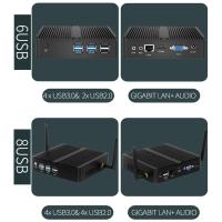 China Single Ethernet Fanless Mini PC 6USB Interfaces Protable Computer For Home Office for sale