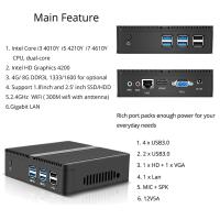 China Single Ethernet Fanless Mini PC 6USB Interfaces Protable Computer For Home Office for sale