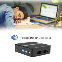 China Single Ethernet Fanless Mini PC 6USB Interfaces Protable Computer For Home Office for sale