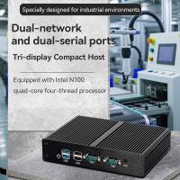 China Intel N100 With 16 GB 2 LAN 2 COMs Fanless Industrial Mini PC for sale