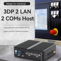 China Intel Celeron J6412 Processor With DDR4 16GB RAM and 2 HD Industrial Fanless PC for sale