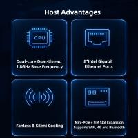 China Firewall 8 Intel 1211AT Gigabit Ethermet Ports Soft Router Intel Celeron 3865U Processor DDR4 2 USB 3.0 Mini Pc for sale