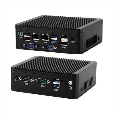 China Industrial Mini PC With Intel AlderLake N100 Processor Dual LAN Ports 4 Serial Ports 1 HD-MI 6 USB Ports DDR4 Fanless Computer for sale