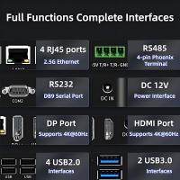 China Soft Router Intel Celeron J6426 Processor 4 Ethernet Ports Dual Serial Ports 2 USB3.0 4 USB2.0 DDR4 Win10 Win11 Linux Industrial Mini Pc for sale