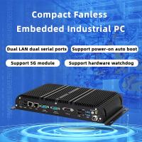China Industrial Mini Pc Intel Core 1235U Processor Dual 2.5GbE RJ45 Intel I225V LAN 2 DB9 COM 1 EXT IO 6 USB Fanless Computer for sale