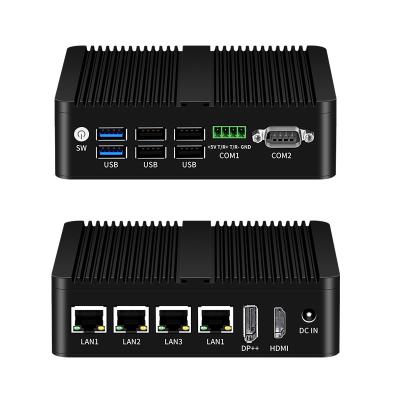 China Intel N100 Processor Fanless Industrial Mini Computer Dual COM DDR4 RAM 4LAN for sale