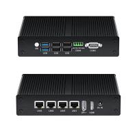 China Industrial Fanless Mini Computer Linux Intel N100 DDR4 16G RAM 4LAN Dual COM for sale