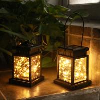 China Hanging Lantern Lamp Flower Waterproof Outdoor Decoration Garland Fairy Solar Garden Courtyard Palace Lights for sale