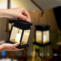 China Flameless Solar Garden Hanging Candle Light Outdoor Waterproof LED for sale