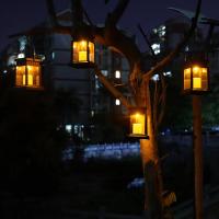 China Flameless Solar Garden Hanging Candle Light Outdoor Waterproof LED for sale