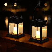 China Flameless Solar Garden Hanging Candle Light Outdoor Waterproof LED for sale