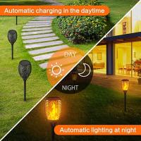 China 12LED 33LED Solar Flame Flashlight Outdoor Flashing Waterproof Solar LED Light for sale