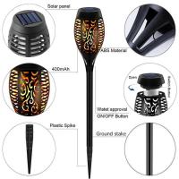 China 12LED 33LED Solar Flame Flashlight Outdoor Flashing Waterproof Solar LED Light for sale