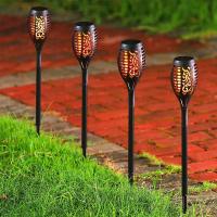 China 12LED 33LED Solar Flame Flashlight Outdoor Flashing Waterproof Solar LED Light for sale