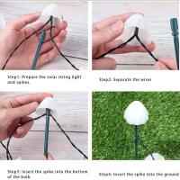 China 2700K IP55 Solar Powered LED String Lights / Mushroom Solar Garden Lights Wedding Festive Decoration for sale