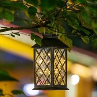 China Outdoor Garden Solar Hanging LED String Lights Flashing Candle Lights for sale