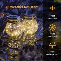 China 3.7V Garden Hanging Solar Light Outdoor 7 Colors Cracked Glass Ball for sale