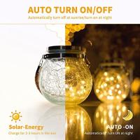 China 3.7V Garden Hanging Solar Light Outdoor 7 Colors Cracked Glass Ball for sale