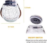 China 3.7V Garden Hanging Solar Light Outdoor 7 Colors Cracked Glass Ball for sale