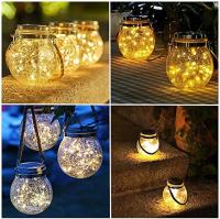 China 3.7V Garden Hanging Solar Light Outdoor 7 Colors Cracked Glass Ball for sale