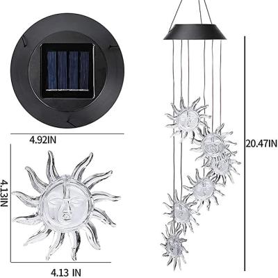 China Wind Chime 2700K Solar LED Garden Lights Sun Shape Decorative Light for sale