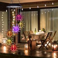 China Wind Chime 2700K Solar LED Garden Lights Sun Shape Decorative Light for sale