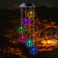 China Wind Chime 2700K Solar LED Garden Lights Sun Shape Decorative Light for sale