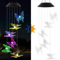 China DC6V Solar LED Garden Lights 80lm Hummingbird Wind Chime for sale