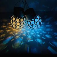 China Solar garden light new hollow decorative hanging ball led light glass ball for sale