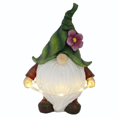 China Garden Decoration Solar Light Crafts Waterproof Resin Ornament LED Light Animal Statue for sale
