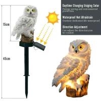 China Waterproof Solar Powered Garden LED Owl Animal Lawn Ornament Unique Christmas for sale