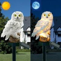 China Waterproof Solar Powered Garden LED Owl Animal Lawn Ornament Unique Christmas for sale