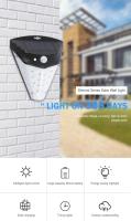 China Large Wide Angle 42led Solar Powered LED Wall Light 2700K For Garden Courtyard for sale