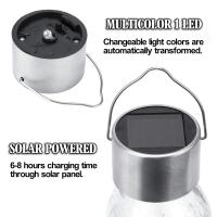 China Outdoor Decorative Cracked Glass Ball Light Solar Waterproof Ball Light With Handle for sale
