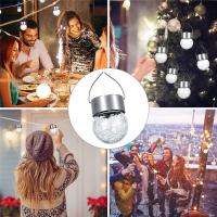 China Outdoor Decorative Cracked Glass Ball Light Solar Waterproof Ball Light With Handle for sale