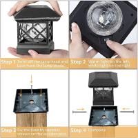 China Solar Powered Fence Post Cap Lights Waterproof Square Solar Powered Deck Post Cap Lights for sale