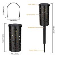 China Iron Hollow Solar Lanterns For Outside Star Moon Retro Light Terrace Path Decoration IP66 for sale