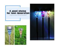 China 2V 40mAh Stainless Steel Mosaic Solar Garden Lights Stained Glass for sale