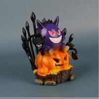 China Anime Gengar Halloween Ghost Pumpkin Lantern Solar Light Crafts Figure Moon Shadow Statue for sale