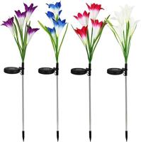 China RoHS Outdoor Solar Courtyard Light Waterproof Lily Lawn / Wedding Decoration Lights 2700K for sale