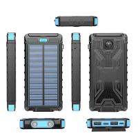 China LED Light Cell Phone Waterproof Solar Power Bank 10000mah 280g for sale
