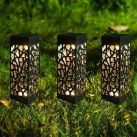 China Led Hollow Solar Landscape Path Lights Outdoor Garden IP65 6000K for sale