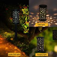 China Waterproof Decorative Solar LED Garden Lights Star Moon Hollow Light 6000K for sale