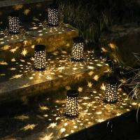 China Waterproof Decorative Solar LED Garden Lights Star Moon Hollow Light 6000K for sale
