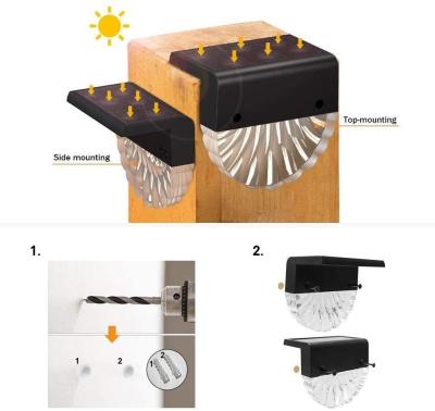 China Soft Warm White Solar Powered Fence Post Lights Outdoor Waterproof 2700K for sale
