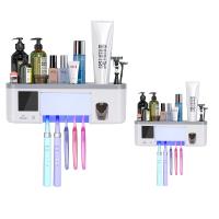China Wall Mounted UV Toothbrush Holder Bathroom Automatic Toothpaste Squeezer for sale